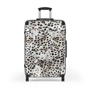 Faux Snow Leopard Suitcase, Animal Print Suitcase, Leopard Luggage ...