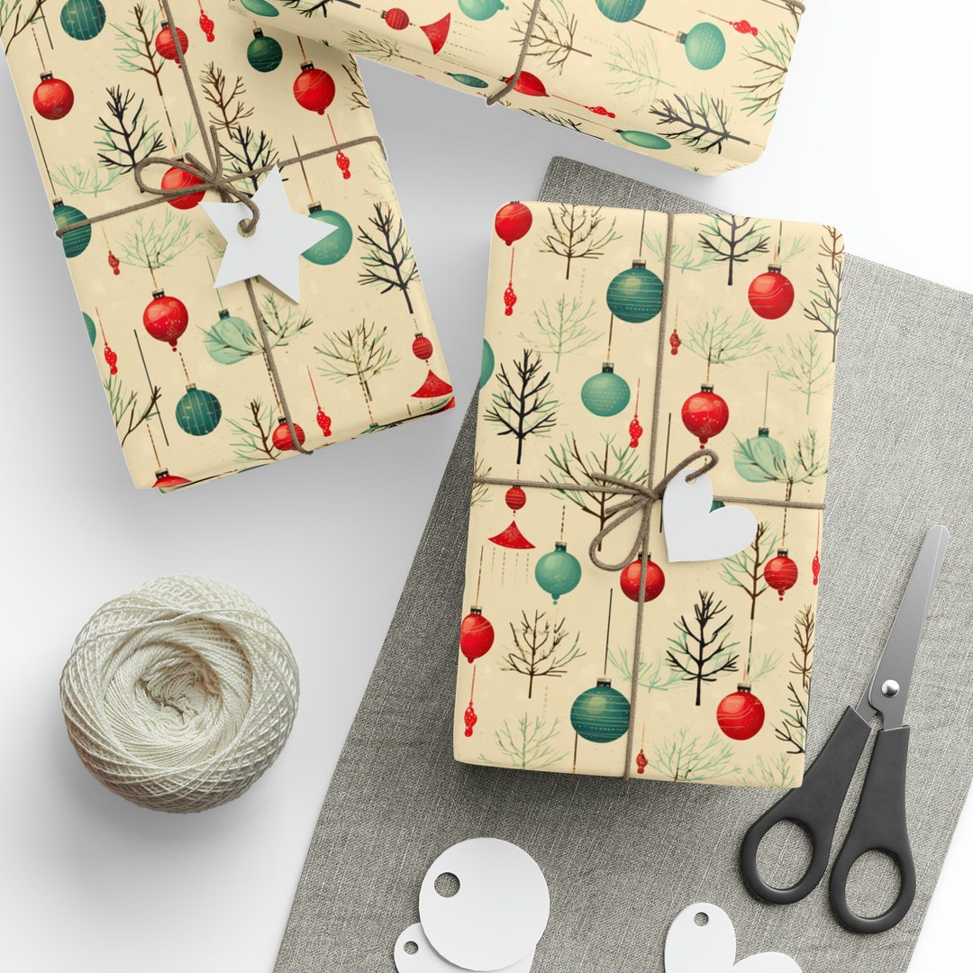 Vintage Christmas Bulb Wrapping Paper, Vintage Christmas Wrapping Paper ...