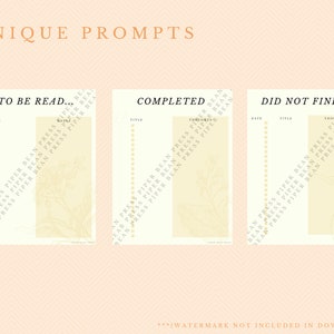 Printable Book Journal Yellow / Reading Journal Log / Book Review ...