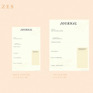 Printable Book Journal Yellow / Reading Journal Log / Book Review ...