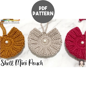 Crochet Shell Mini Pouch | PDF Pattern - Etsy