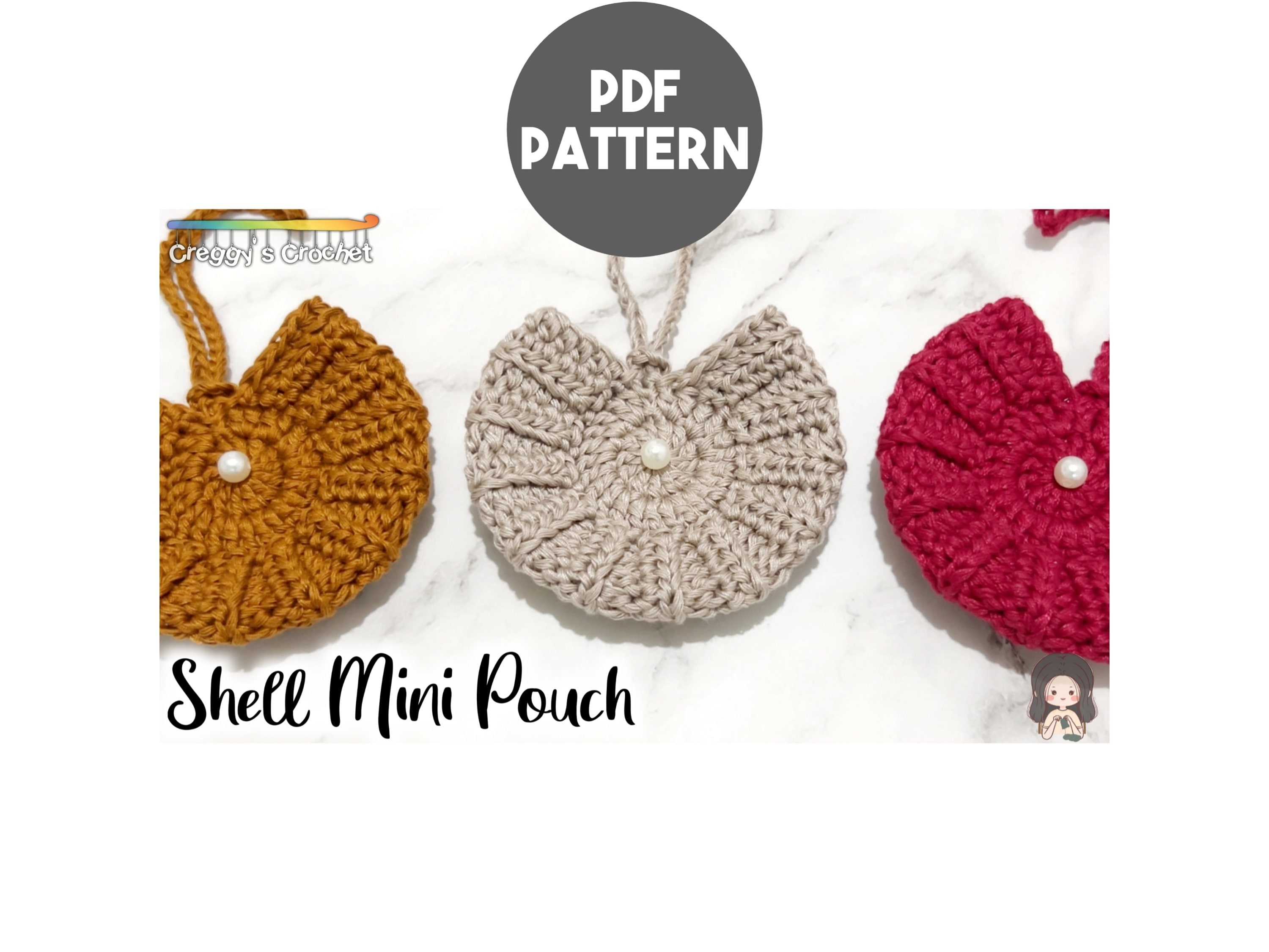 Crochet Shell Mini Pouch | PDF Pattern - Etsy