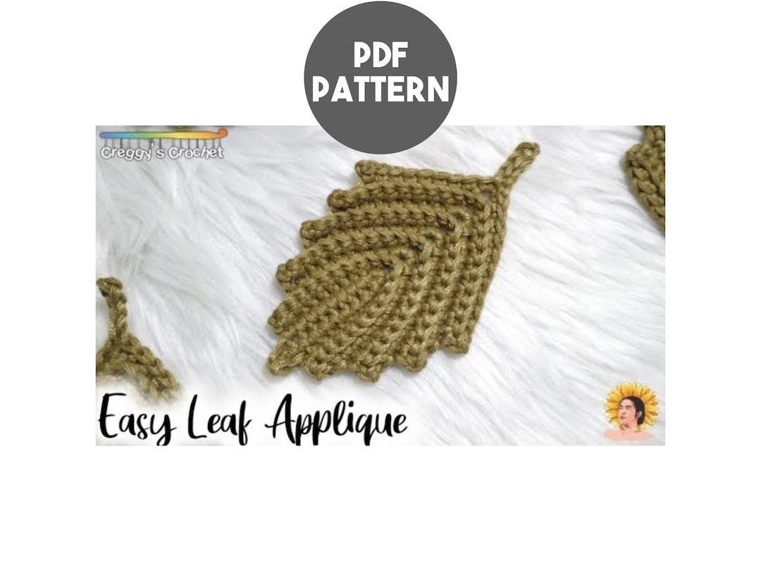 Crochet Leaf Applique | PDF Pattern - Etsy