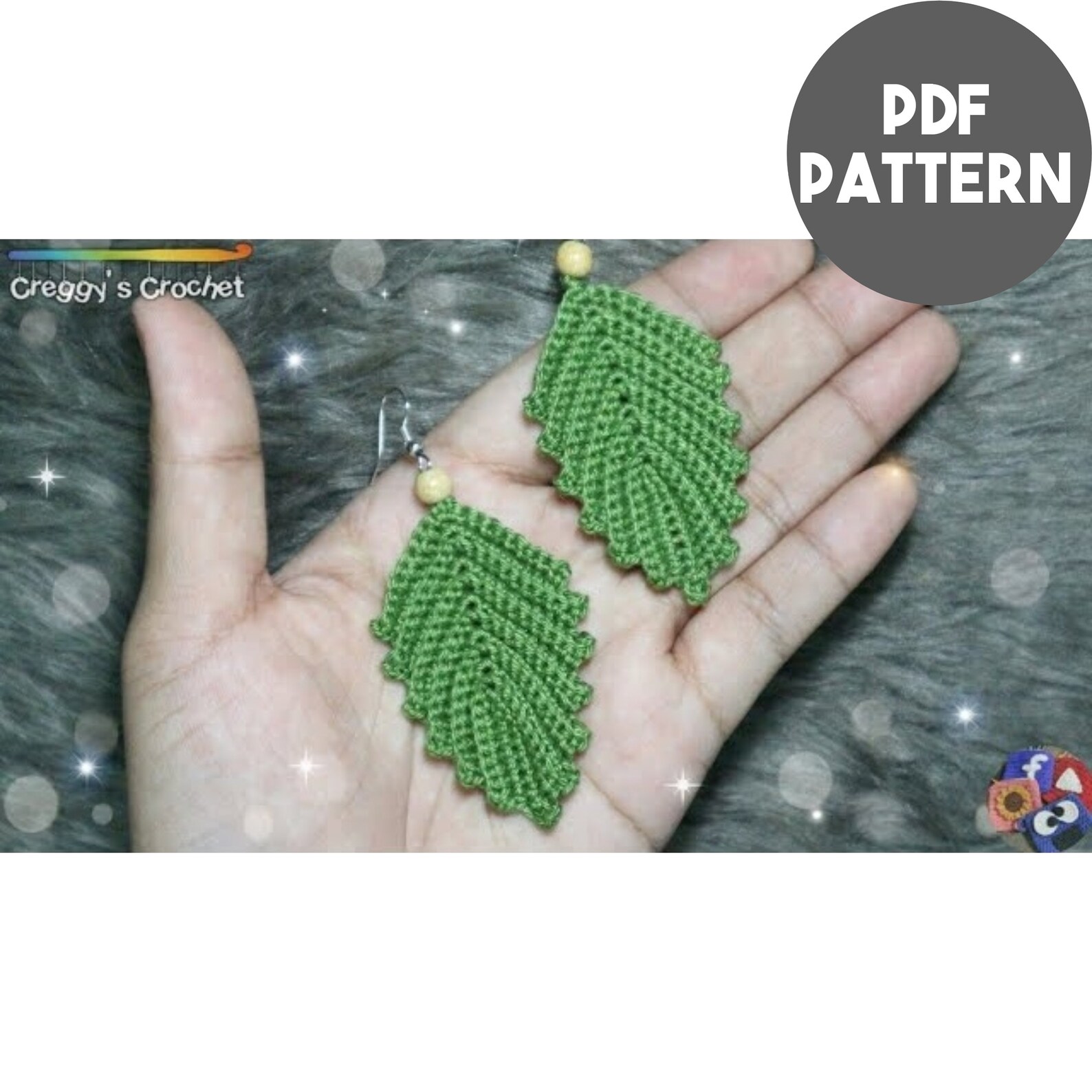 Crochet Leaf Earrings PDF Pattern - Etsy