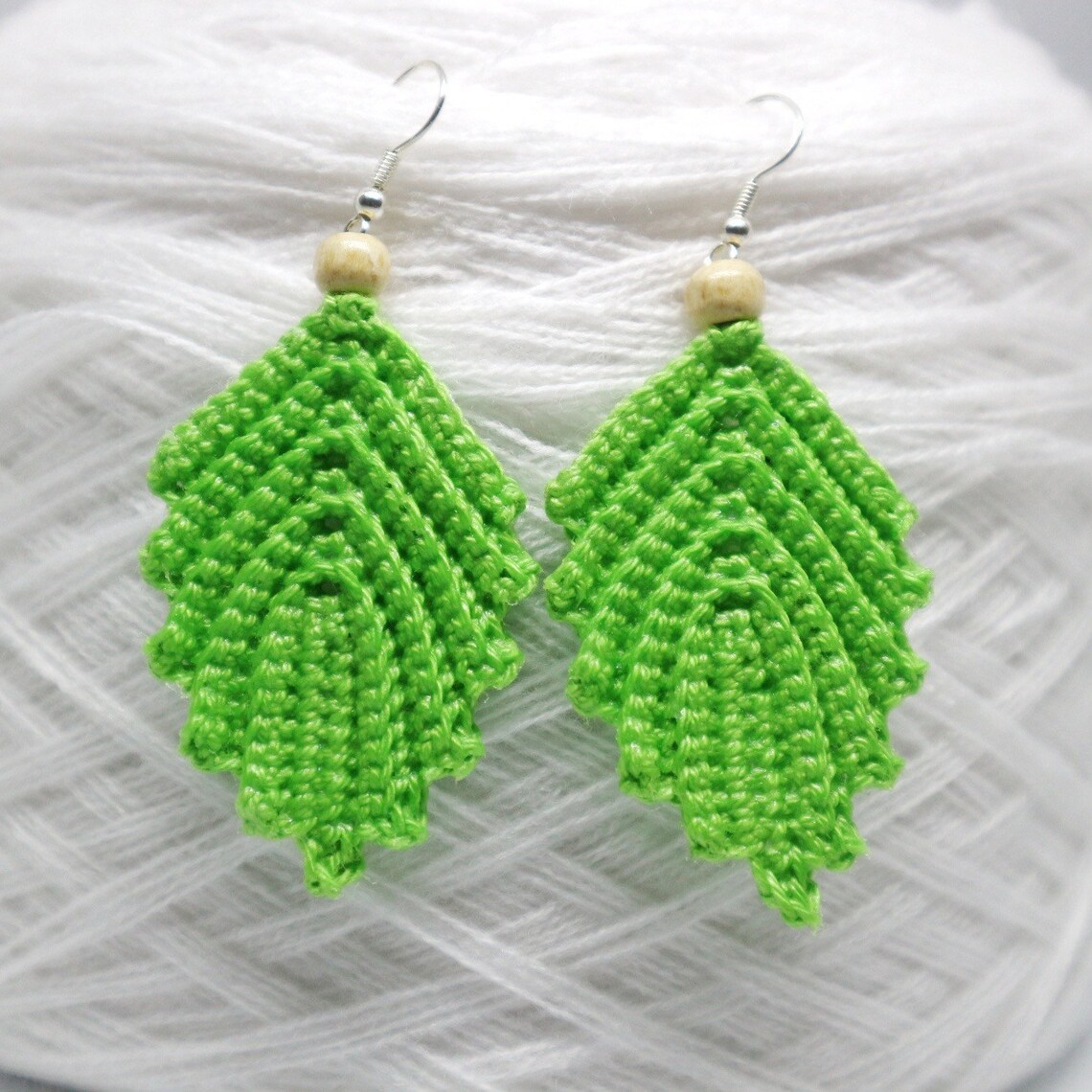 Crochet Leaf Earrings | PDF Pattern - Etsy