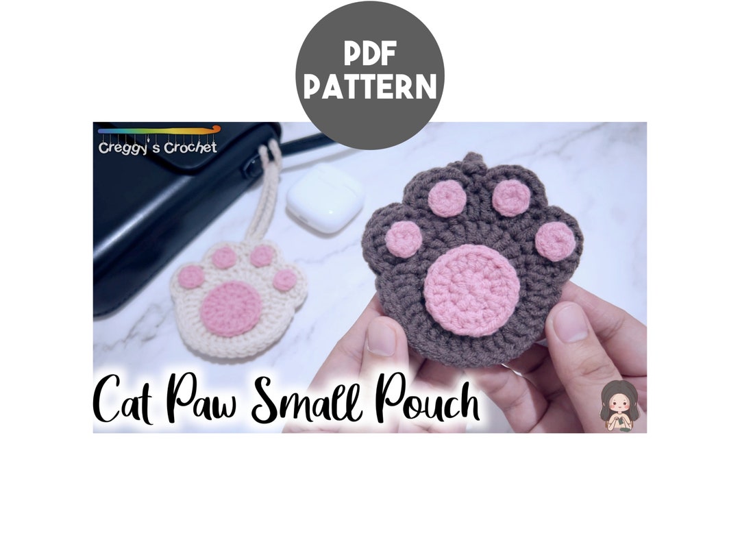 Crochet Cat Paw Small Pouch | PDF Pattern - Etsy