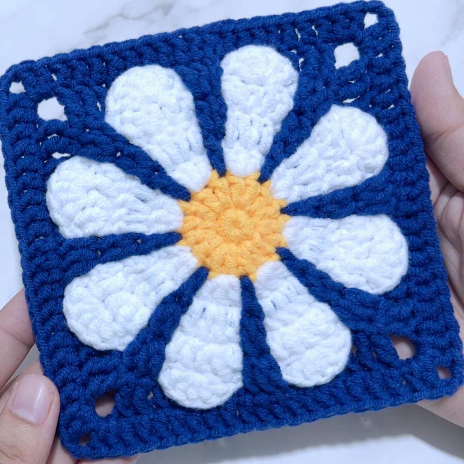 Crochet Retro Daisy Granny Square | PDF Pattern - Etsy