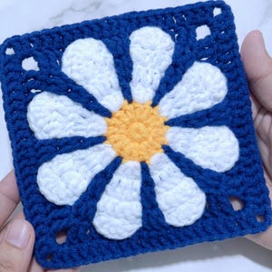 Crochet Retro Daisy Granny Square | PDF Pattern - Etsy