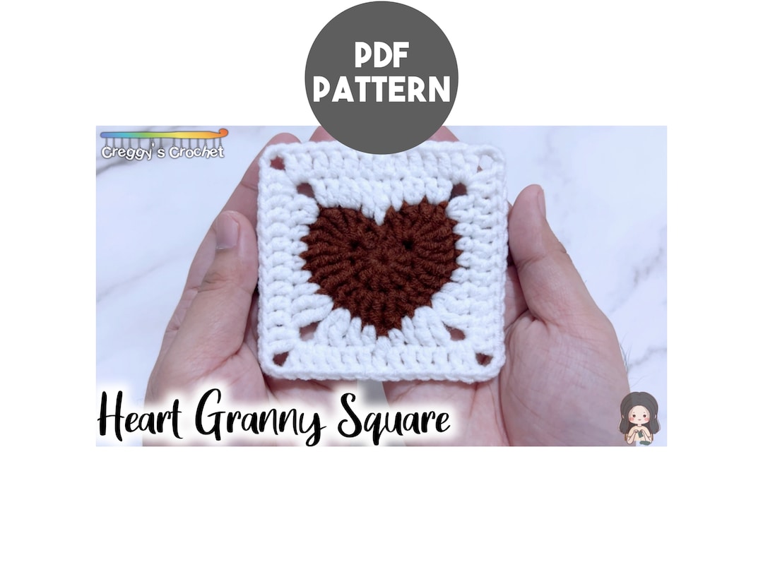 Crochet Heart Granny Square | PDF Pattern - Etsy
