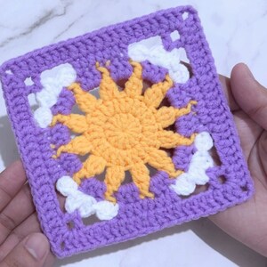 Crochet Sun and Clouds Granny Square | PDF Pattern - Etsy