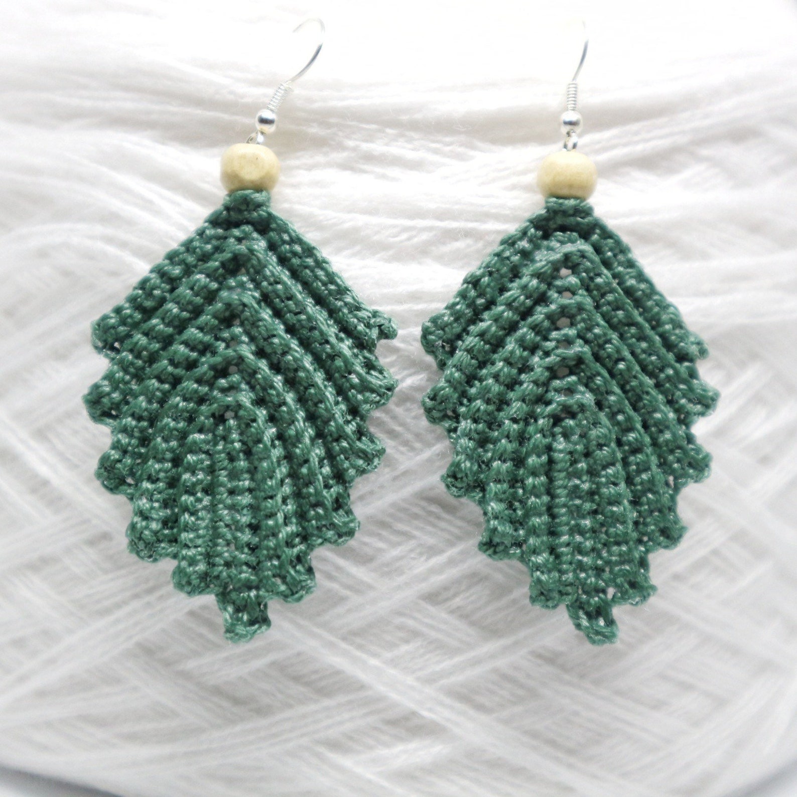 Crochet Leaf Earrings | PDF Pattern - Etsy