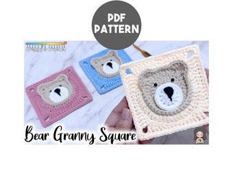 Teddy Bear Crochet Granny Square PDF Instant Download Crochet Pattern ...