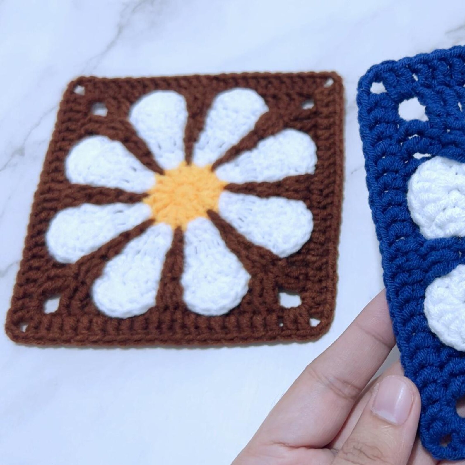 Crochet Retro Daisy Granny Square | PDF Pattern - Etsy