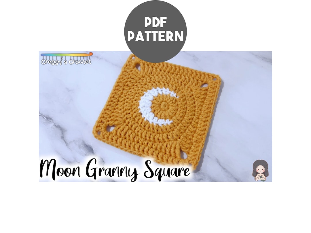 Crochet Moon Granny Square | PDF Pattern - Etsy