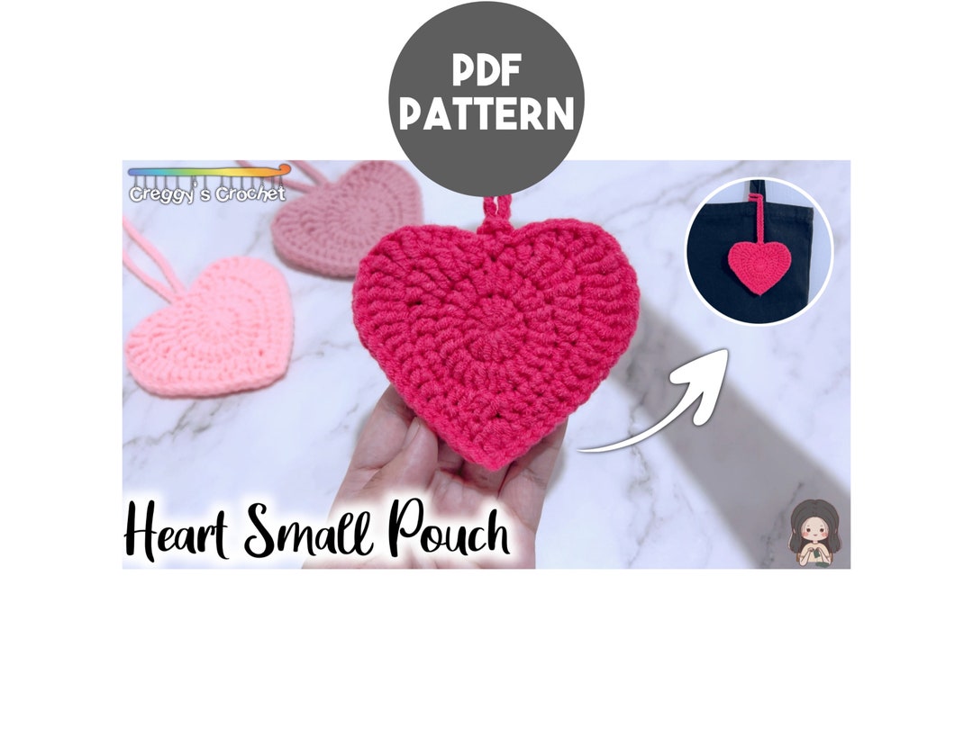 Crochet Heart Small Pouch | PDF Pattern - Etsy