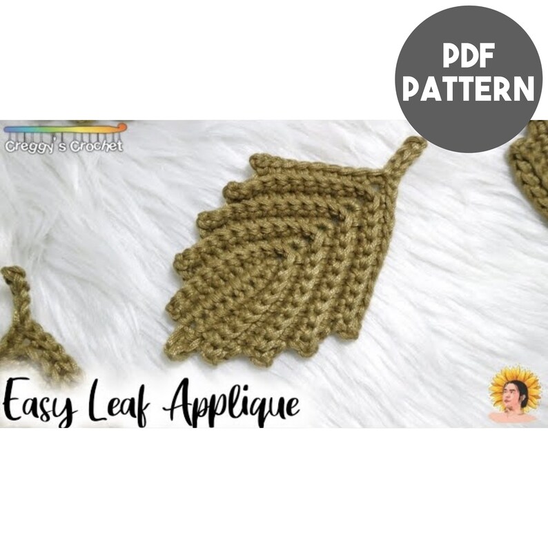 Crochet Leaf Applique PDF Pattern - Etsy