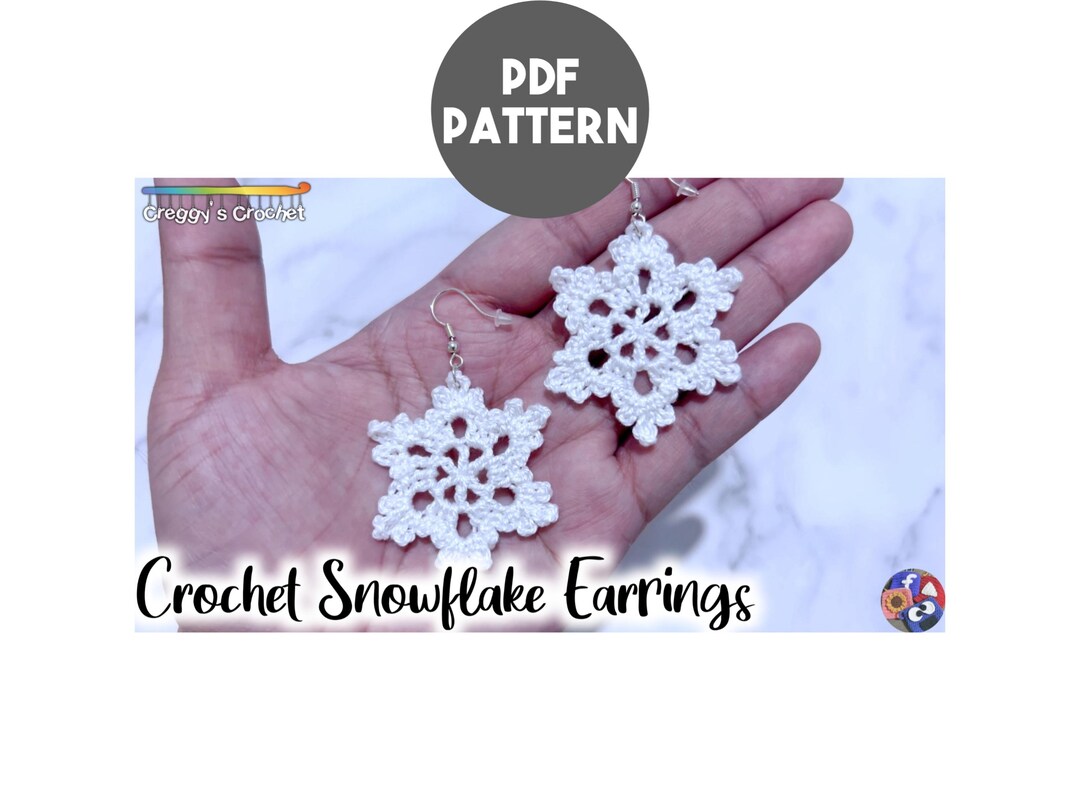 Crochet Snowflake Earrings | PDF Pattern - Etsy