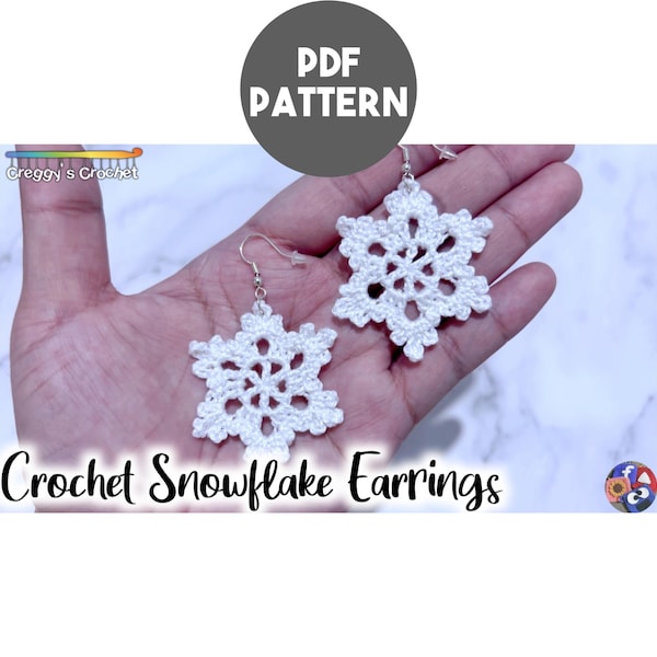 Crochet Snowflake Earrings - Etsy