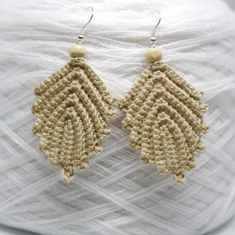 Crochet Leaf Earrings | PDF Pattern - Etsy