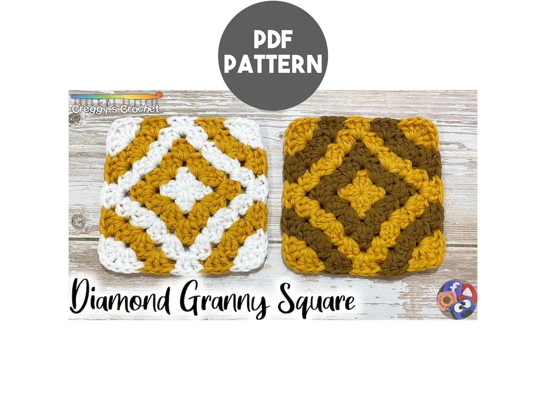 Crochet Diamond Granny Square | PDF Pattern - Etsy
