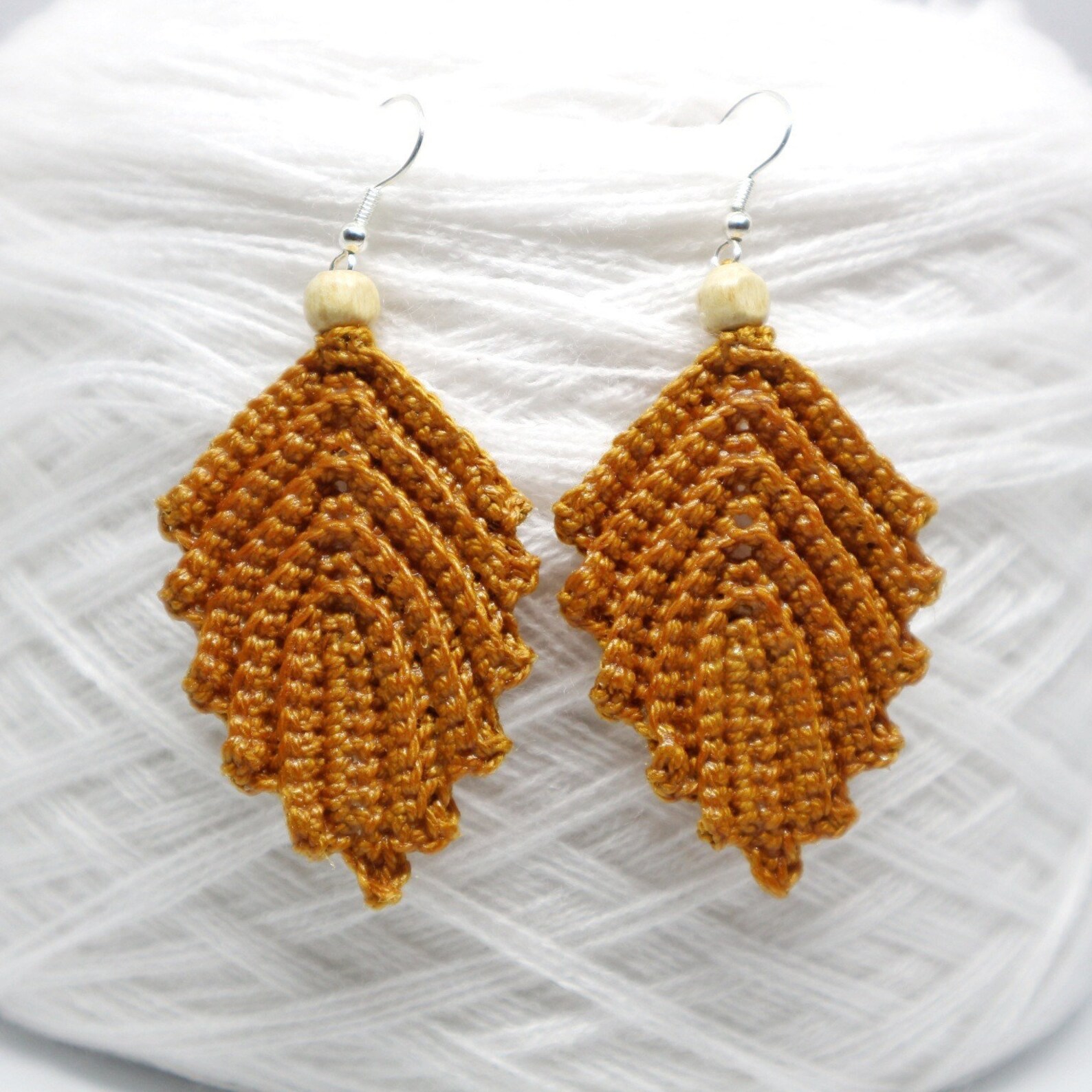 Crochet Leaf Earrings | PDF Pattern - Etsy