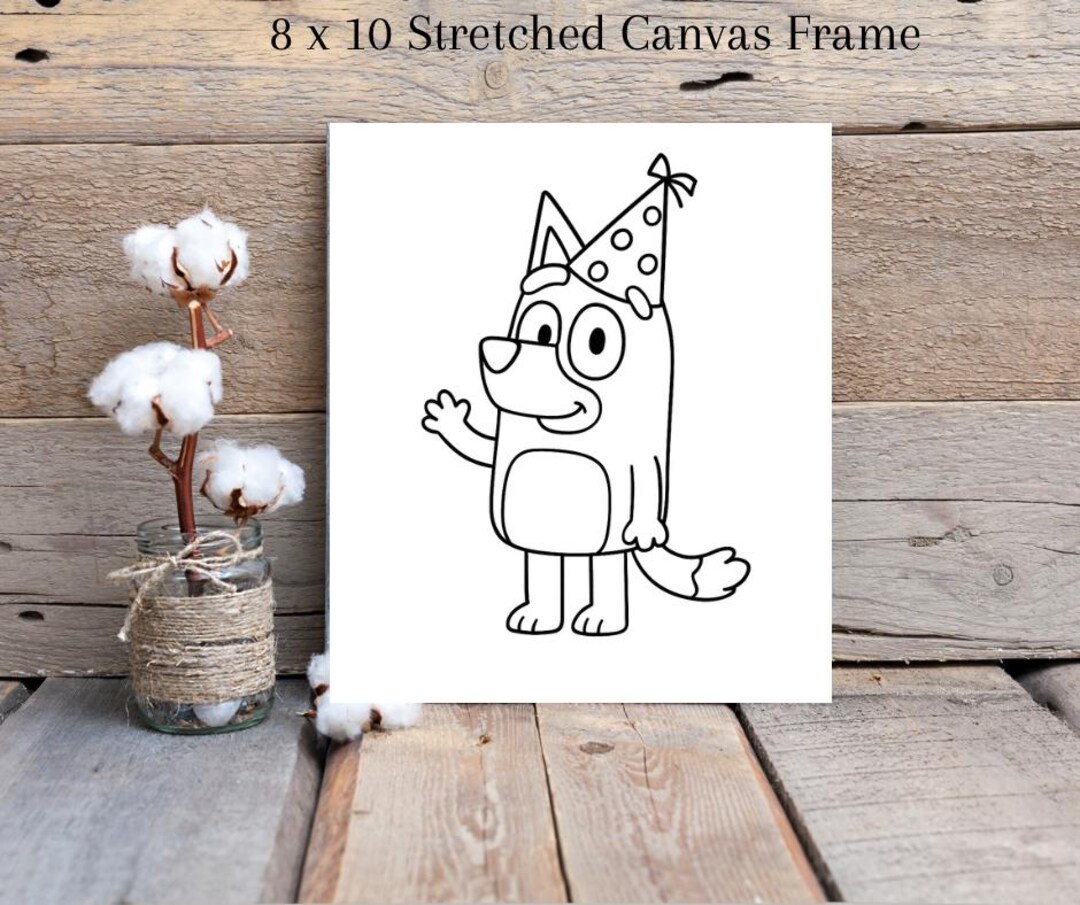 Bluey Paint Birthday Party Canvas: Pre-printed Painting Canvas - Etsy
