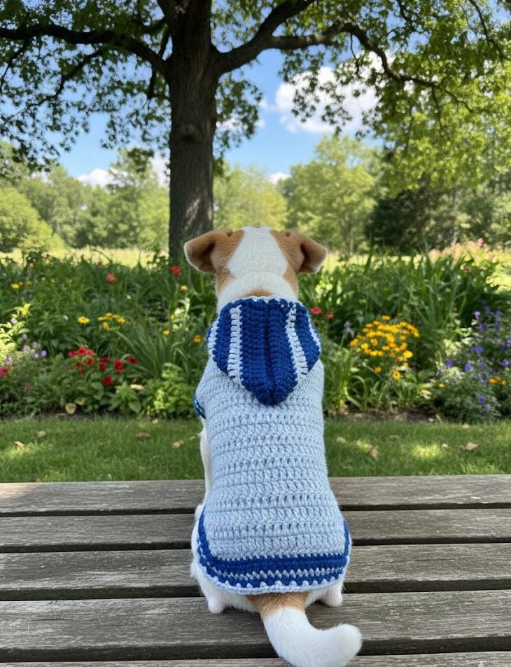 Dog Hooded Cardigan Crochet Pattern, Small to Large Dog Sweater, Easy ...