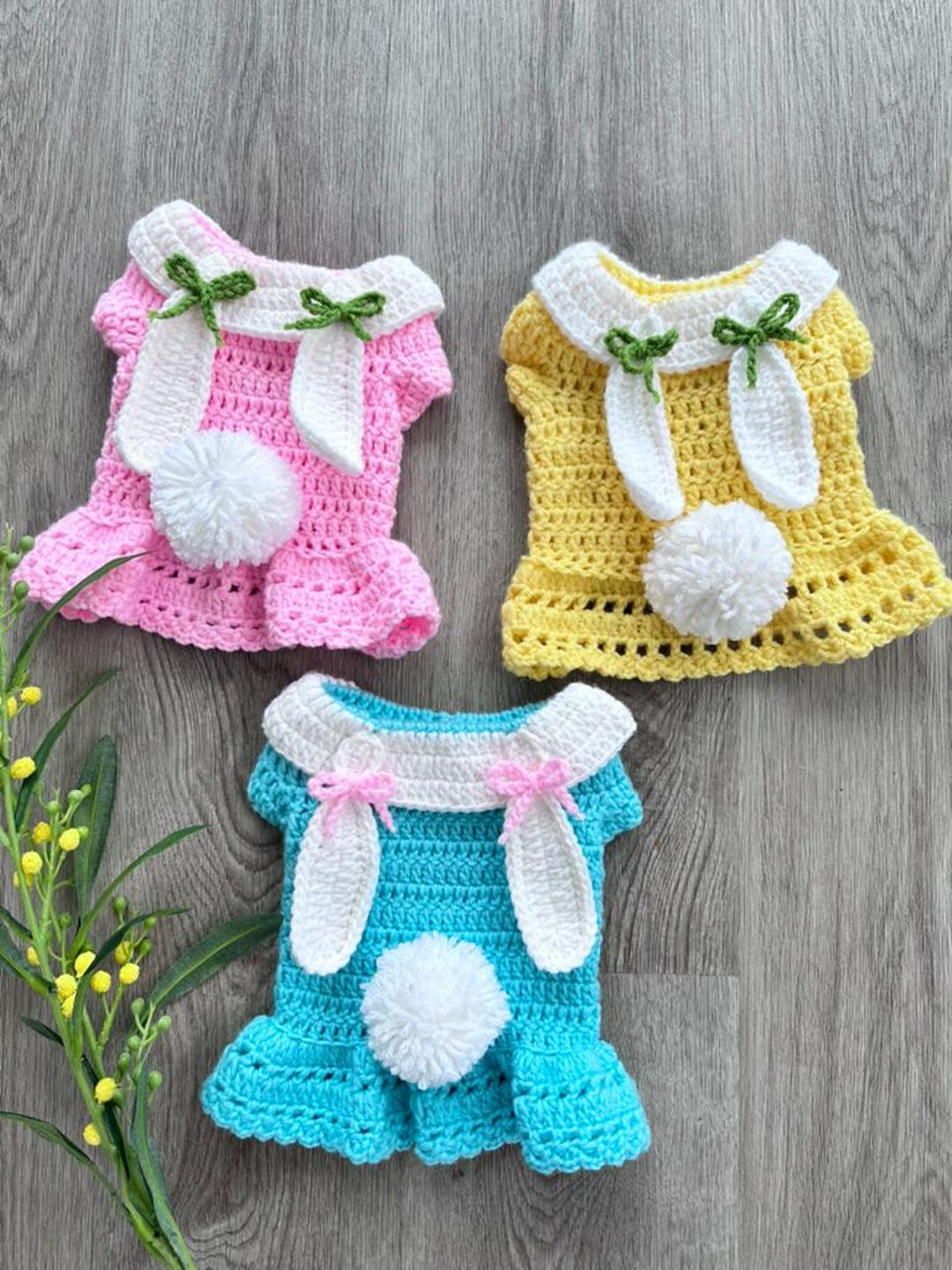Crochet Dog Bunny Costume Pattern: Small/medium Pet Sweater (PDF) - Etsy