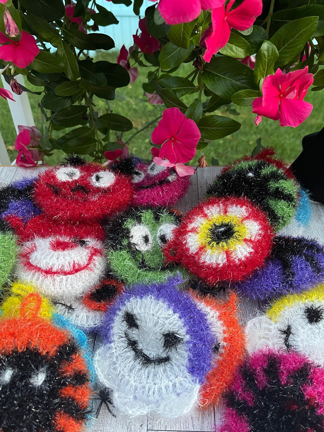 Halloween Crochet Scrubbies Pattern: Eyeball, Bat, Spider Dish ...