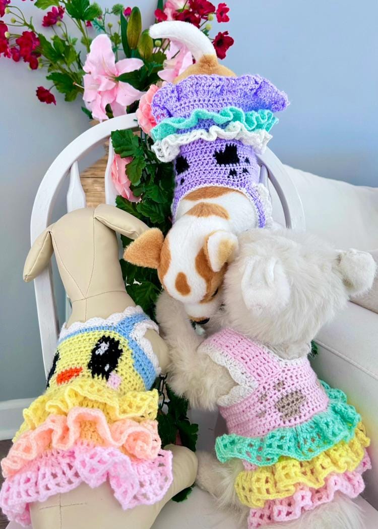 Crochet Dog Dress Pattern Set | Duck & Paw Outfit (PDF Pattern) - Etsy