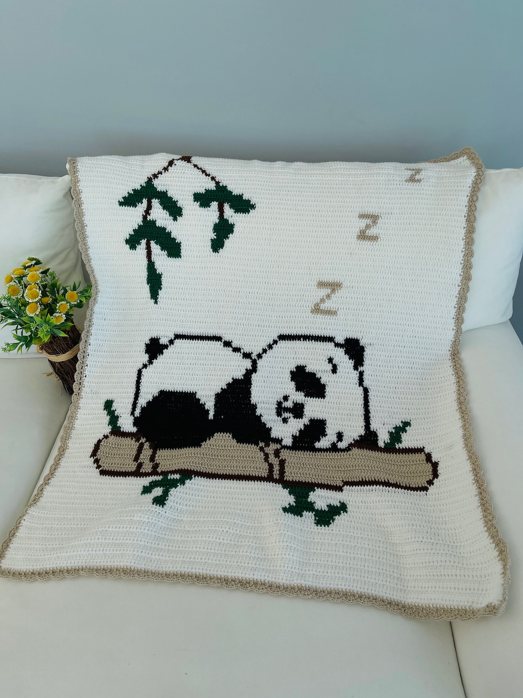 Sleepy Panda Crochet Blanket Pattern Adorable Handmade Baby Gift/in ...