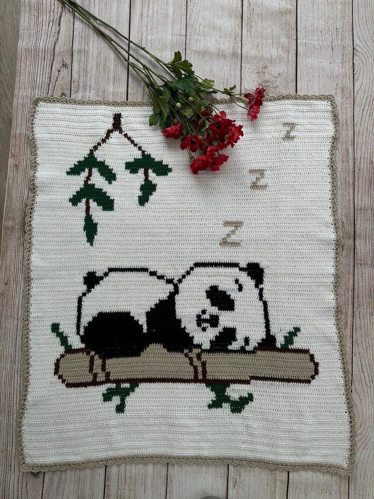 Sleepy Panda Crochet Blanket Pattern Adorable Handmade Baby Gift/in ...