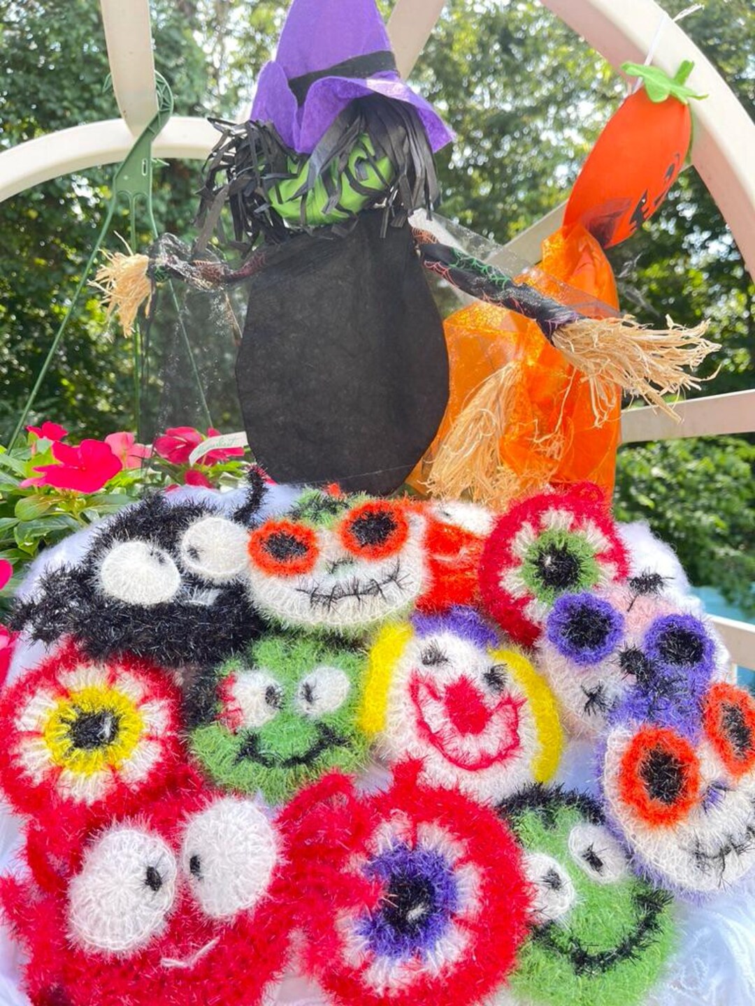 Halloween Scrubbies Ghost, Spider, Eyeball Handmade Festive Crochet ...