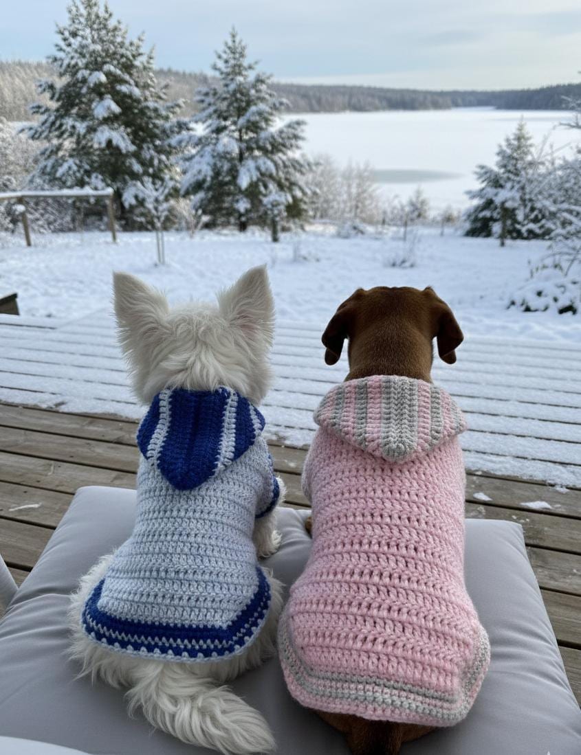 Dog Hooded Cardigan Crochet Pattern, Small to Large Dog Sweater, Easy ...