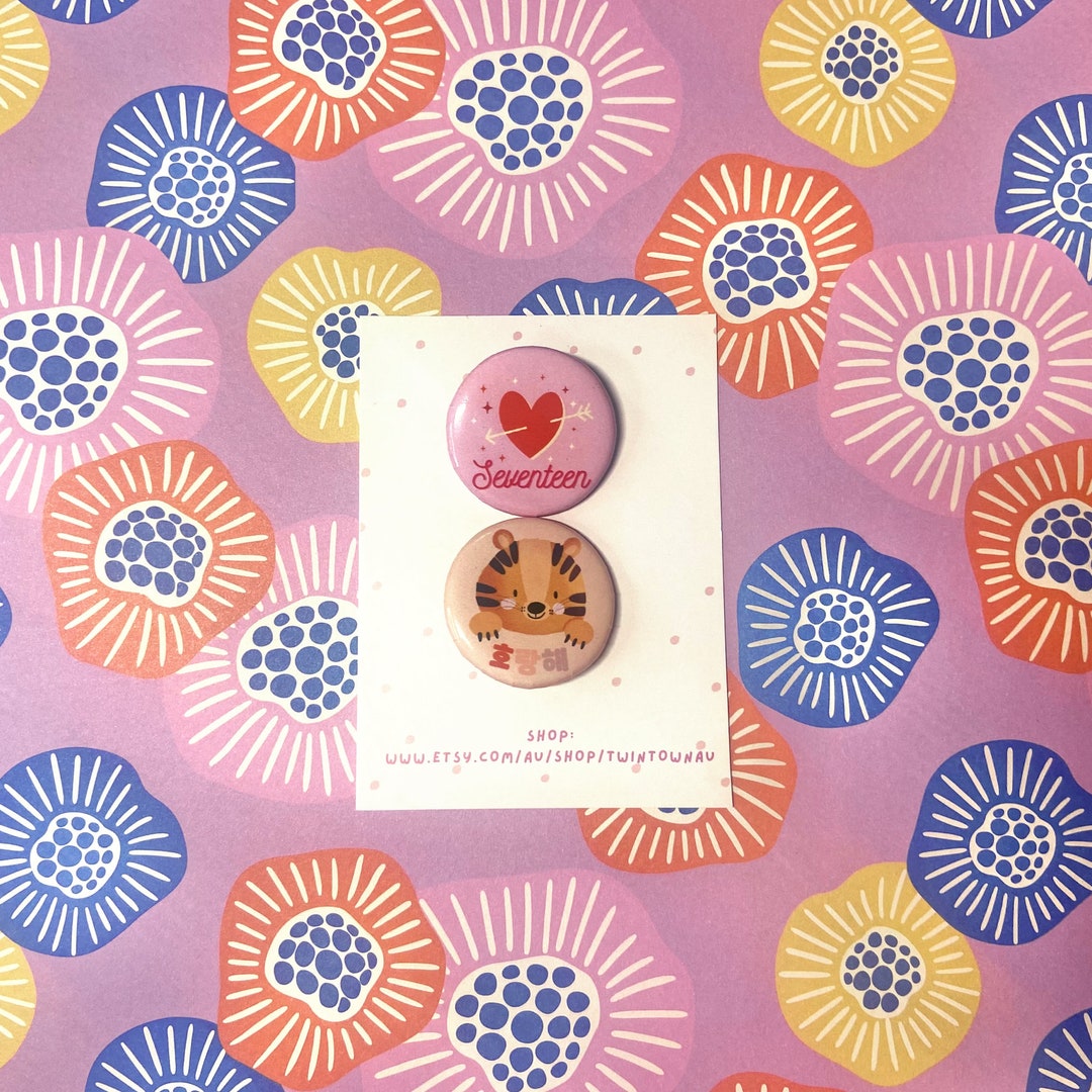 Seventeen SVT Carat 2 Pack K-pop Button Pin Badge - Etsy