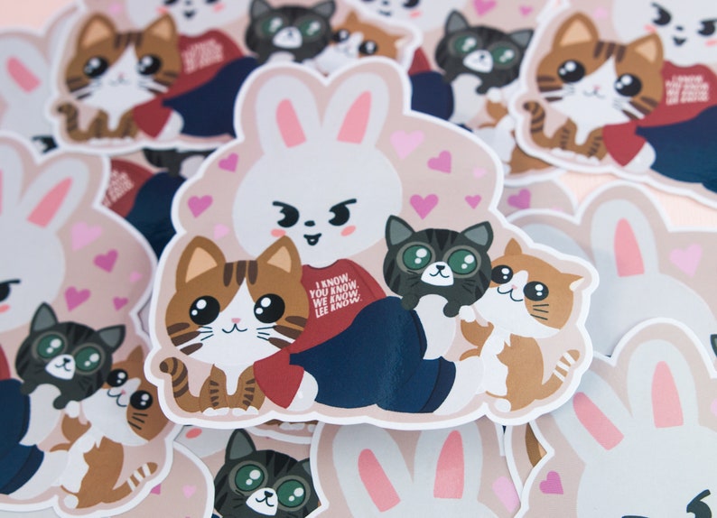 Stray Kids SKZ Lee Know Leebit Skzoo Soonie Doongie Dori Cats Sticker ...