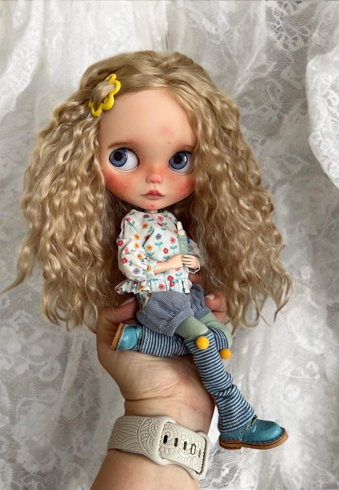 Blythe Doll Custom “ Juna ” With Natural Mohair and Obitsu 22 Body Art ...