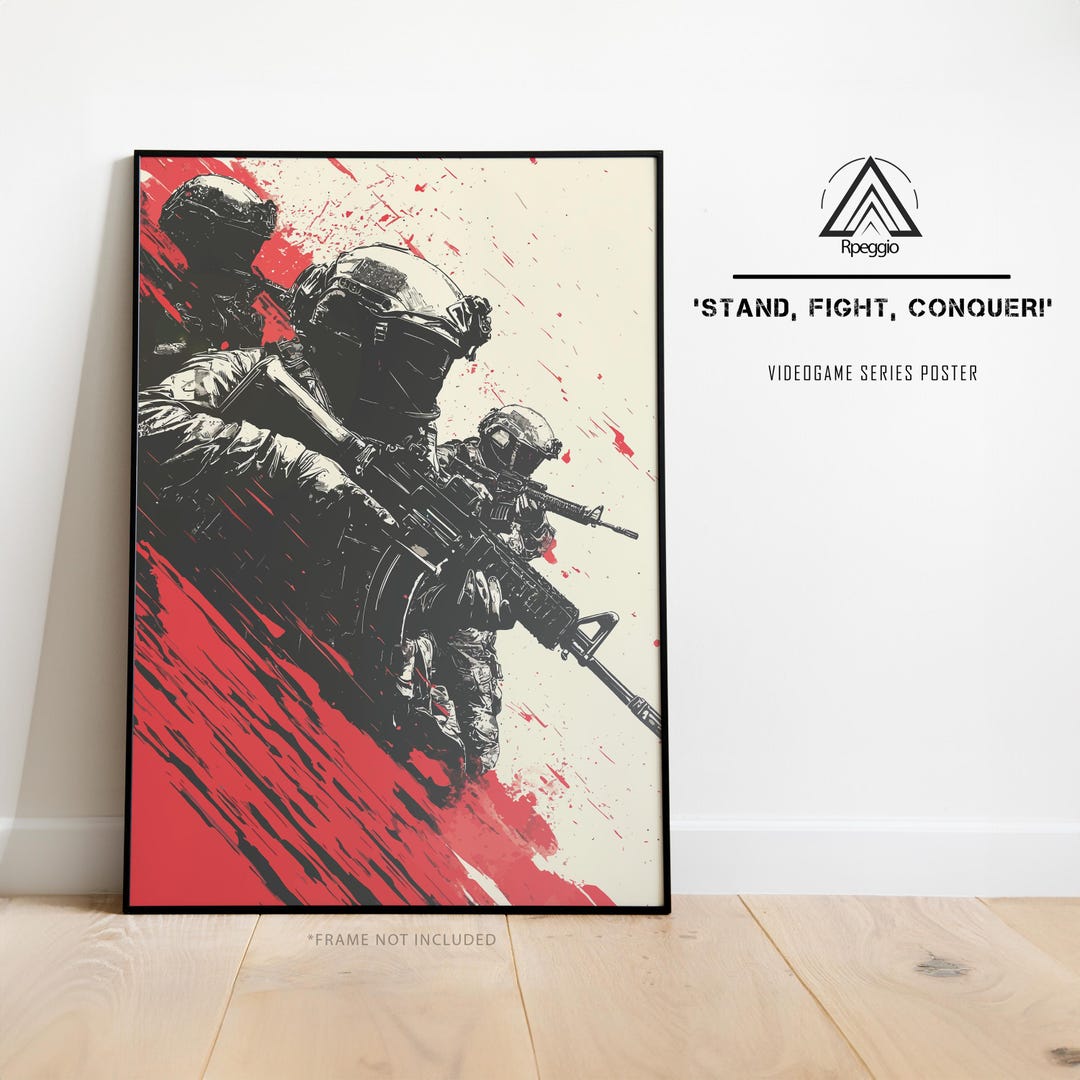 Epic Soldier Wall Art, Tactical Team Ready for Action Poster, Military ...
