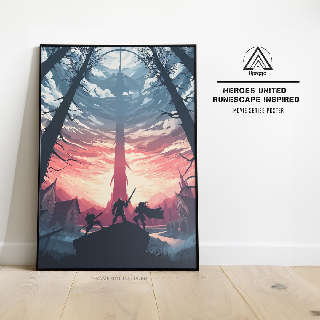 Video Game Wall Art– Runescape Inspired Poster, Fantasy Gaming Wall Art ...