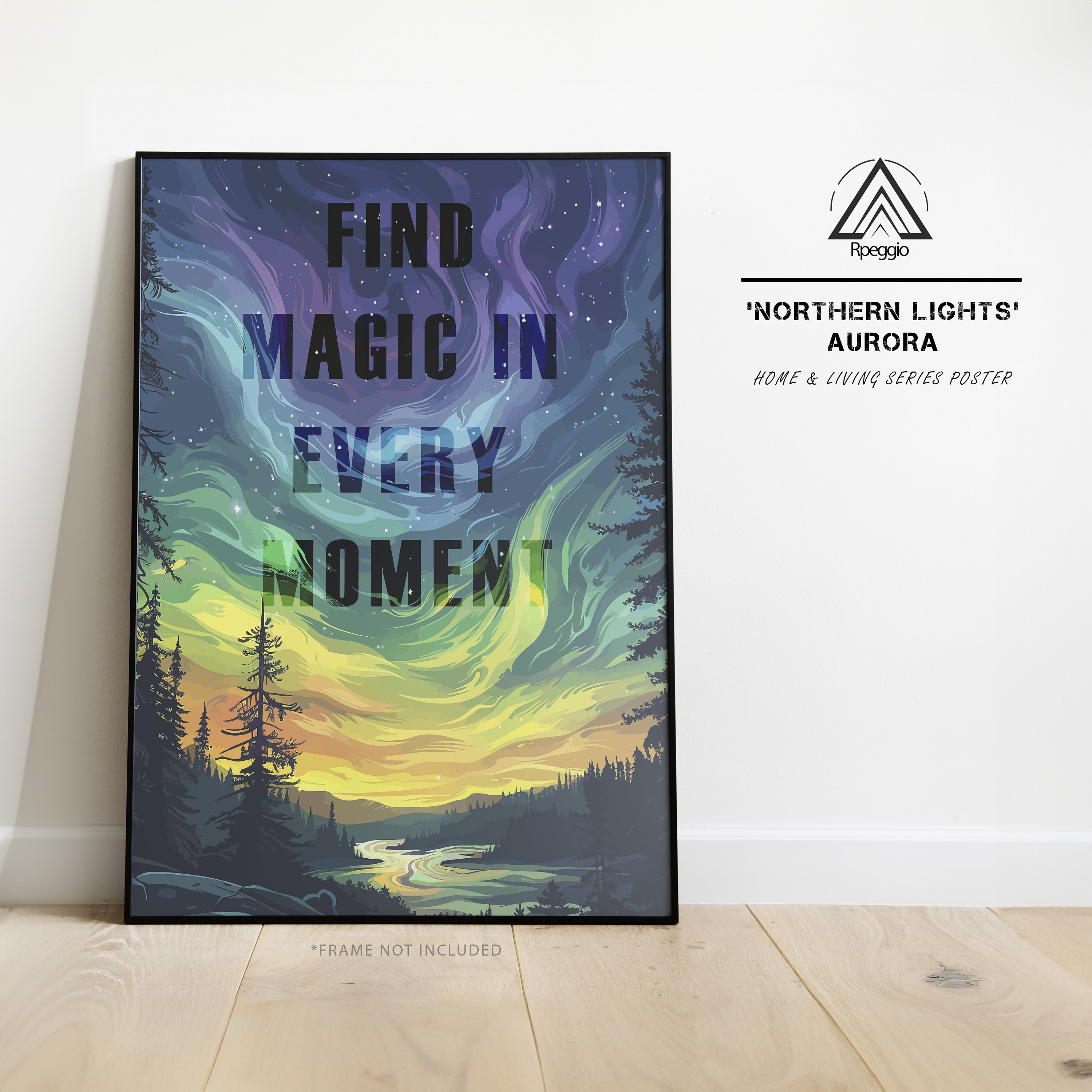 Northern Lights Poster, Aurora Borealis Wall Art, Inspirational Quote ...