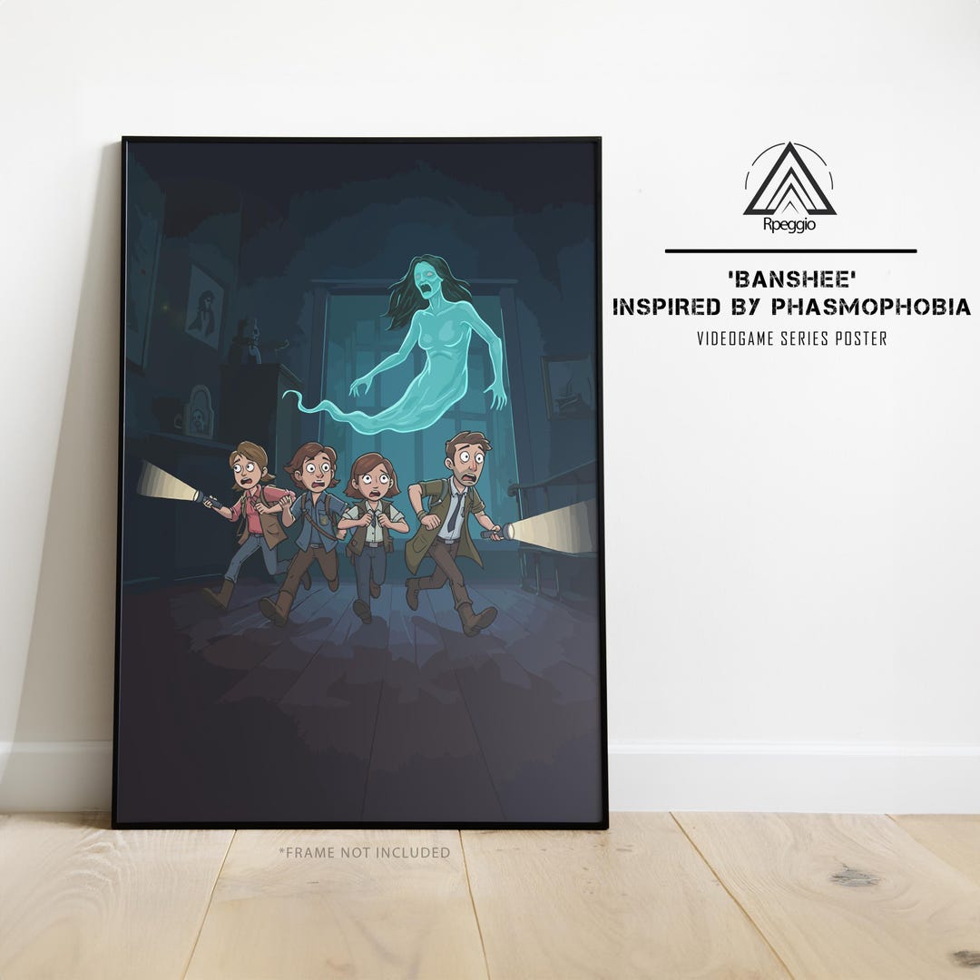 Phasmophobia Banshee Poster – Cartoon Ghost Hunters Wall Art (video ...