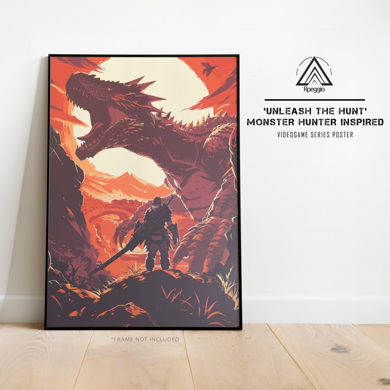 Unleash the Hunt Monster Hunter World Inspired Poster Wall Art - Etsy