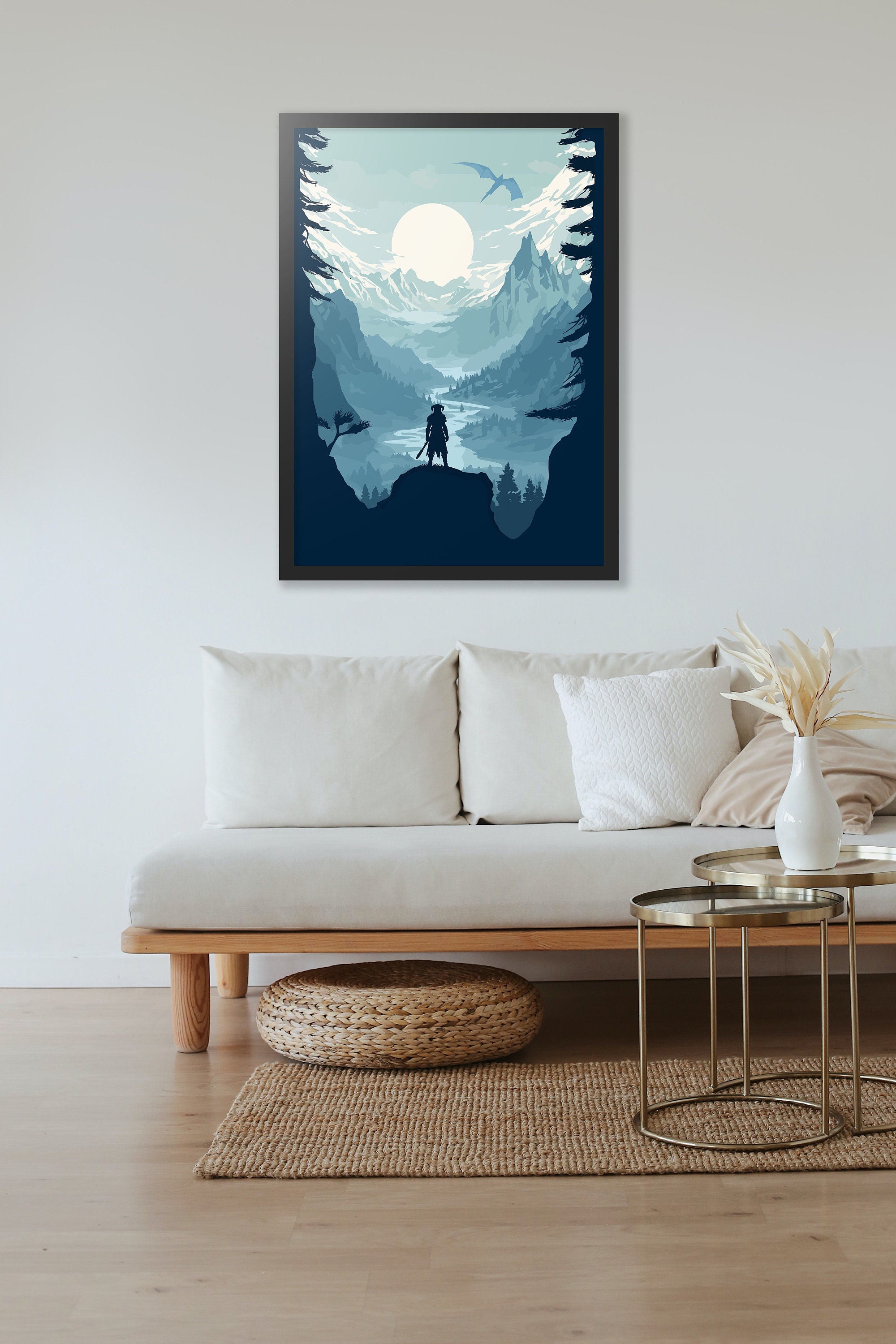 Skyrim Poster Wall Art, Video Game Decor Poster, Wall Art, Dragonborn ...