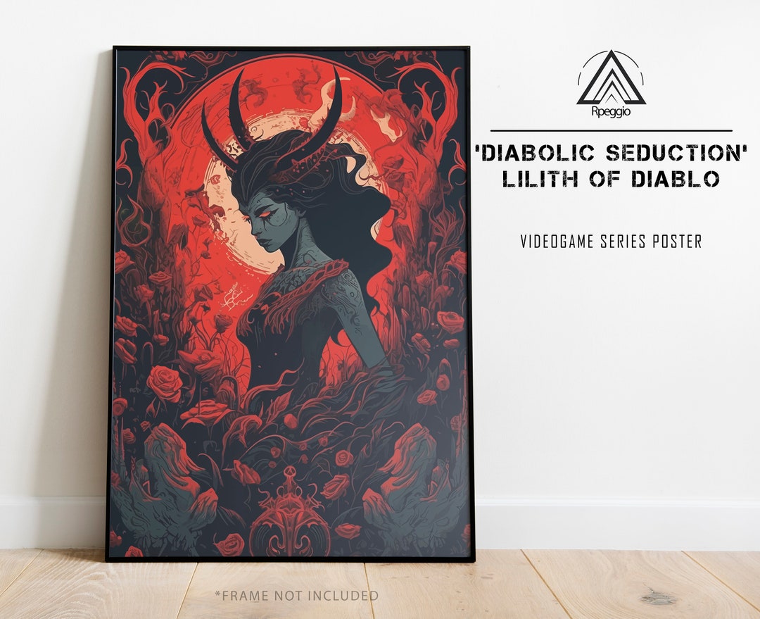 Diablo Wall Art, Lilith Poster, Diablo 4 Inspired Wall Art, Videogame ...