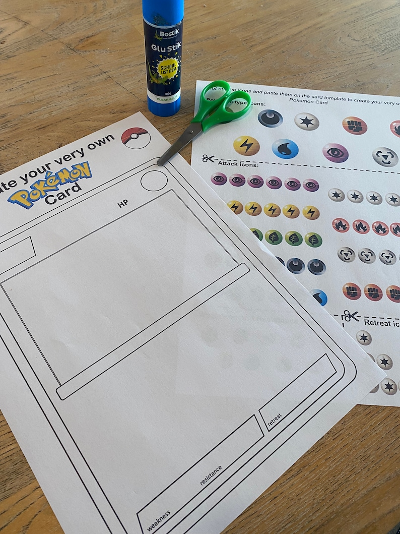 Pokemon Party Game Activity Craft Home School Exercise Custom Pokemon ...