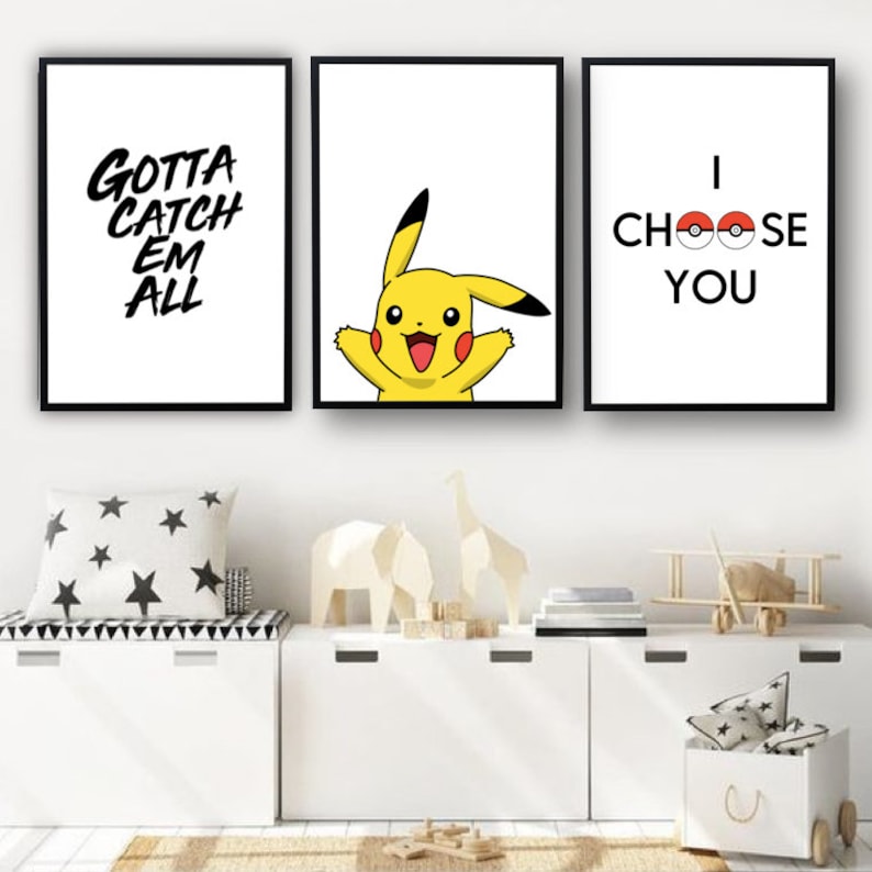 A4 or A3 Pokemon Printable Wall Art, Initial Bedroom Wall Art ...