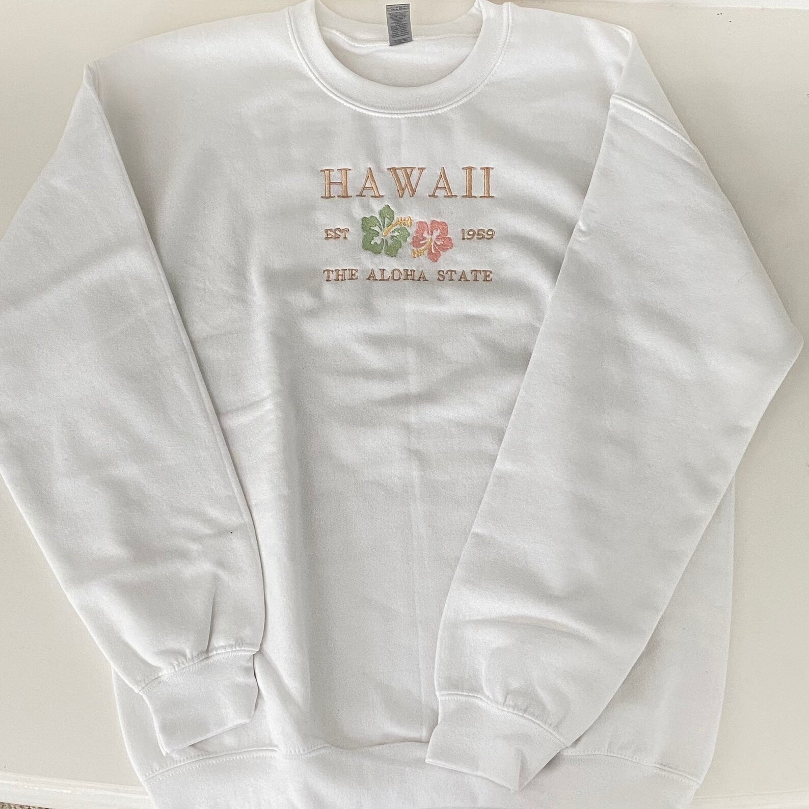 Hawaii Embroidered Crewneck; Aloha State Sweatshirt; Hawaii; Aloha ...