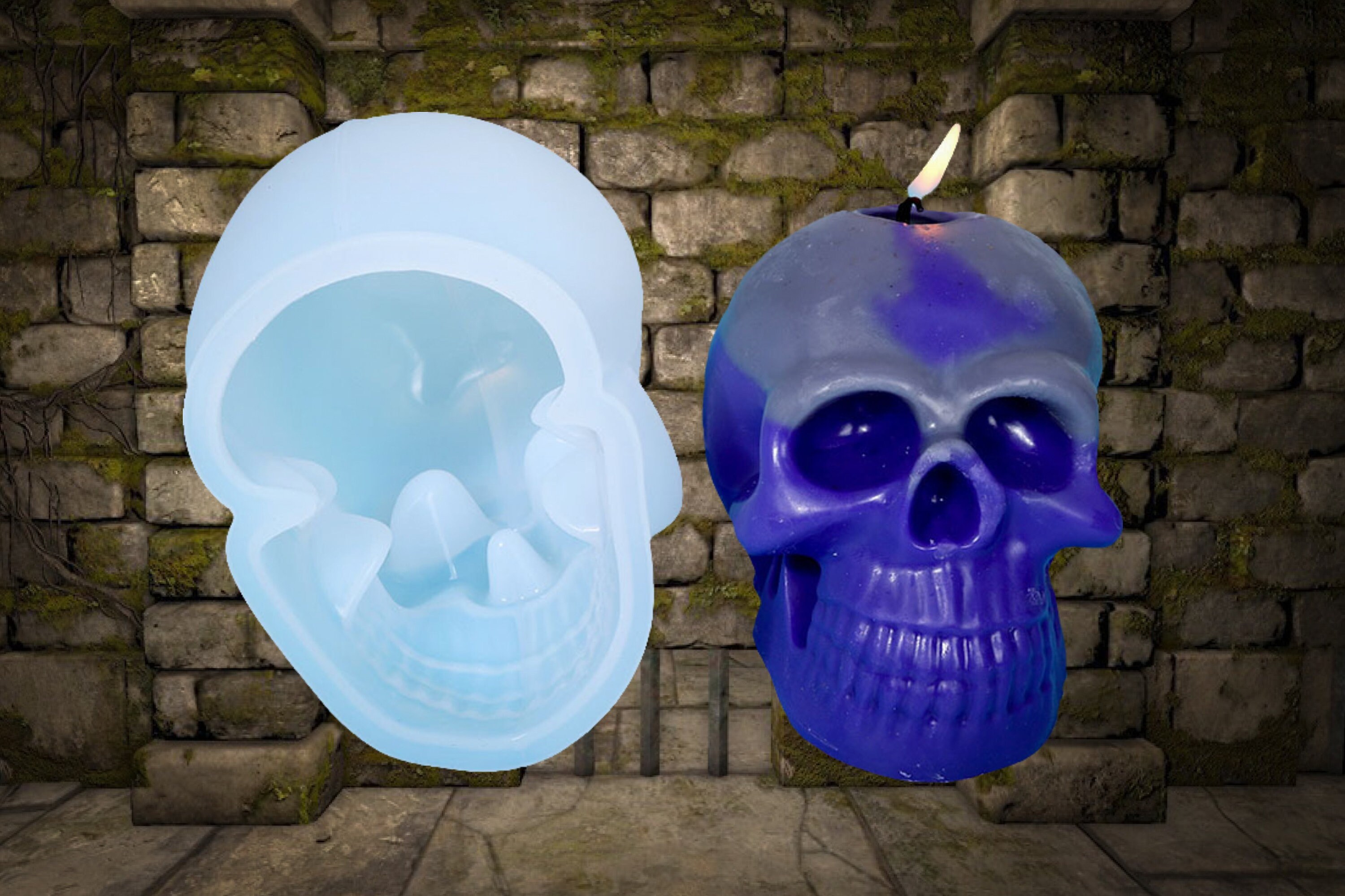 3D Skull Mold Large Detailed Resin Molds Candle Mold - Etsy