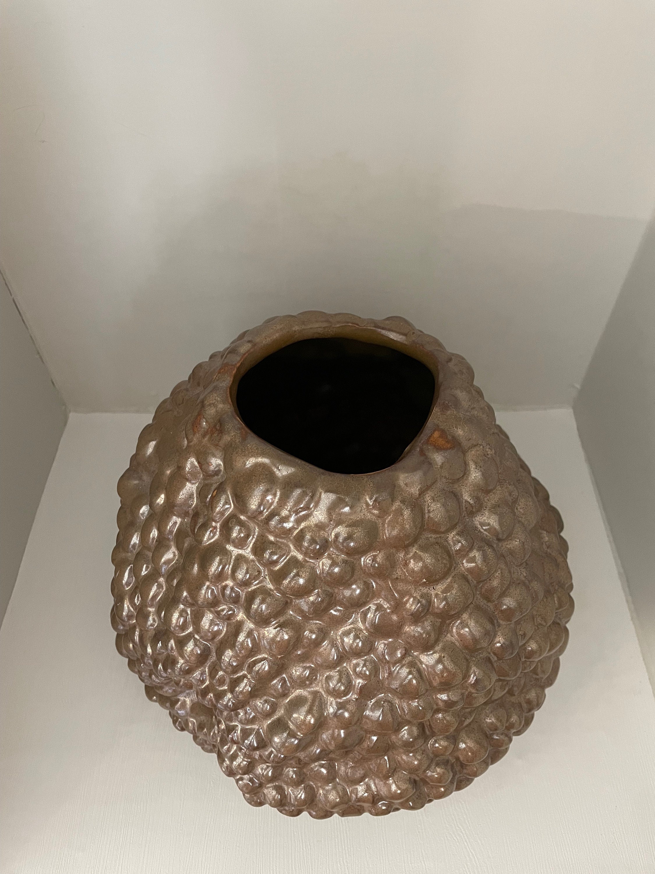 Knobby Bubble Vase in Metallic Bronze Taupe - Etsy