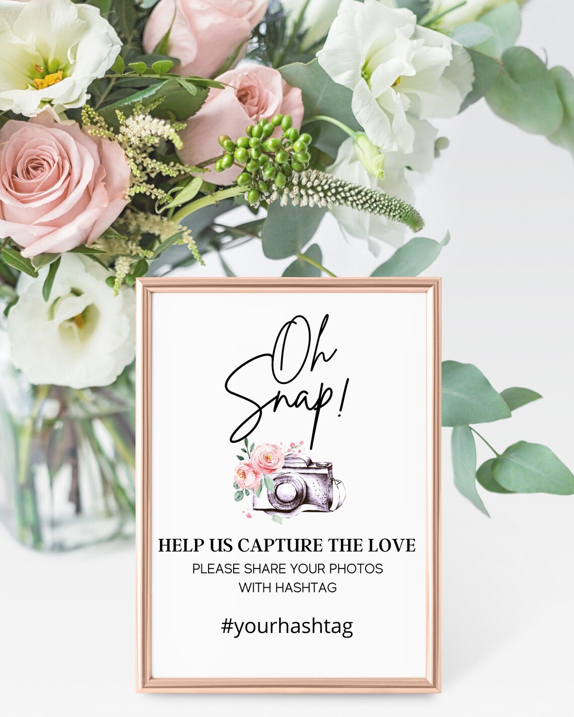 Oh Snap Wedding Hashtag Sign, Printable Photobooth Sign, Wedding ...